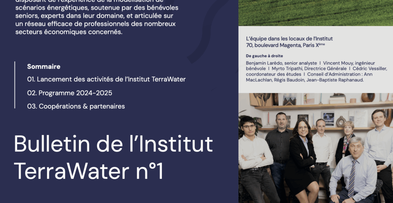 Bulletin n°1 de l'Institut TerraWater - Institut Terrawater